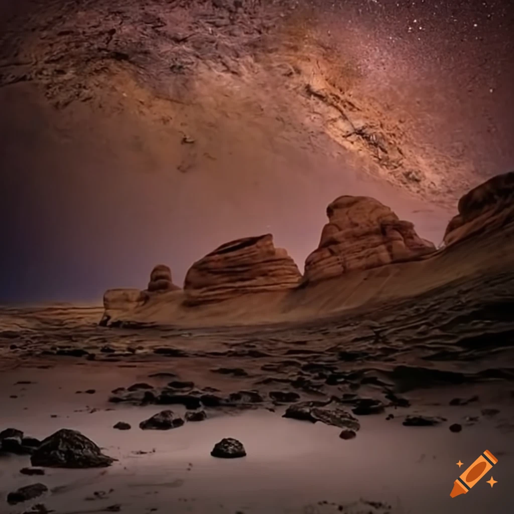 Image of an archean landscape on Craiyon