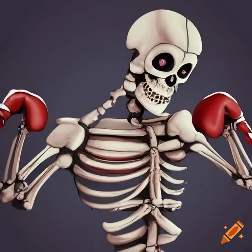 Skeleton boxing on Craiyon