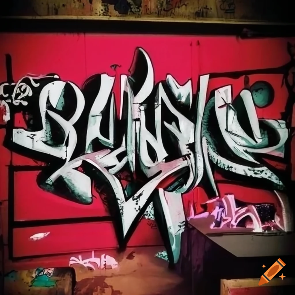 Organic graffiti style lettering: badgood on Craiyon