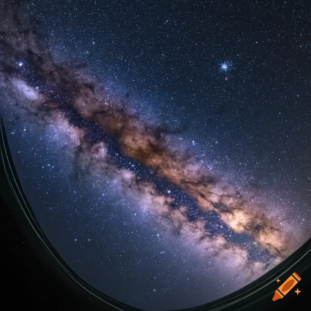 Paisaje nocturno con estrellas, luna y vía láctea on Craiyon