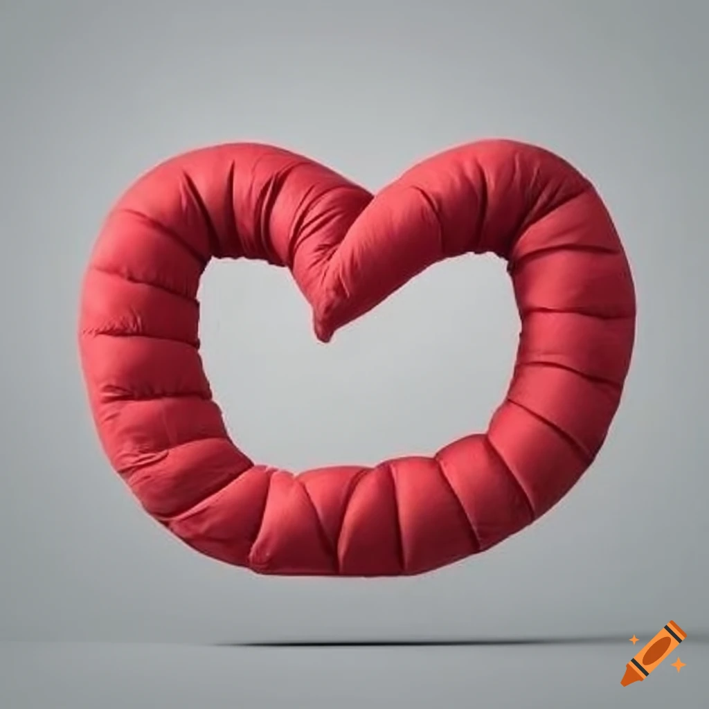 Red round T-shaped pillow with folds on Craiyon