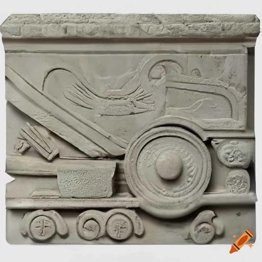 Stone relief of a roman carriage
