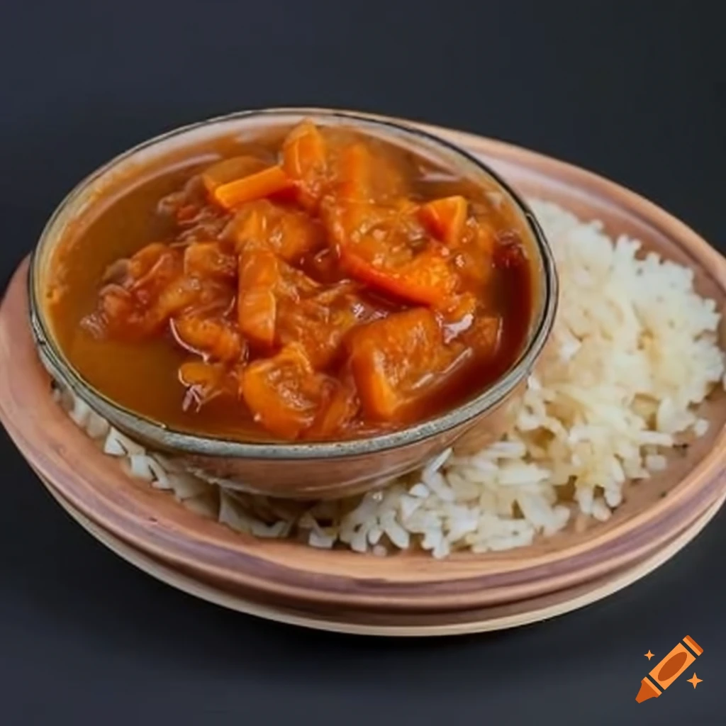 Spicy rice with carrot chutney on Craiyon