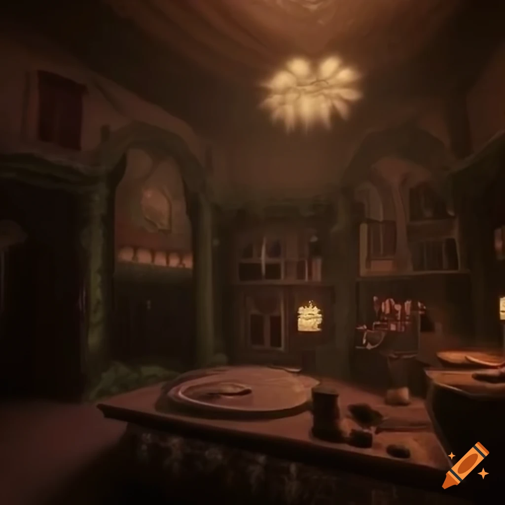 Image of cthulhu in his house at r'lyeh on Craiyon