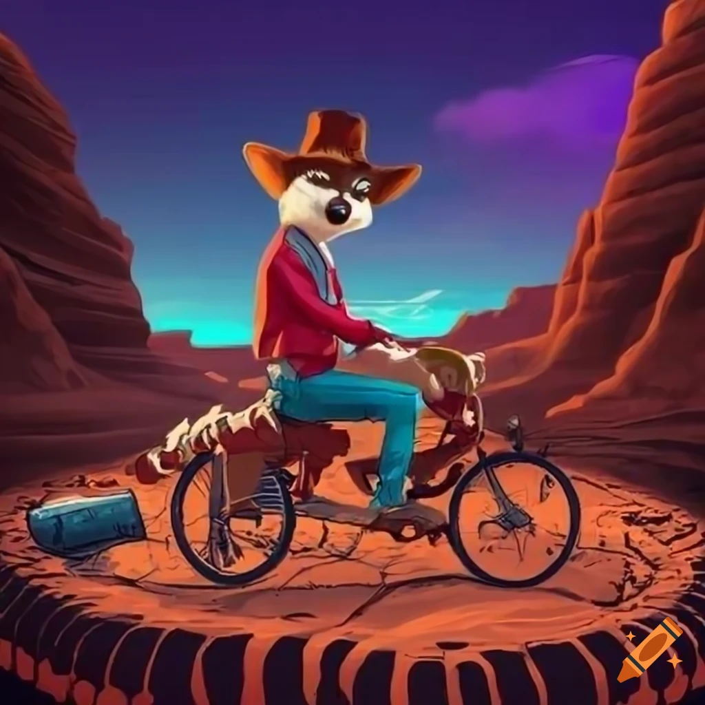 Cowboy riding a t-rex on Craiyon