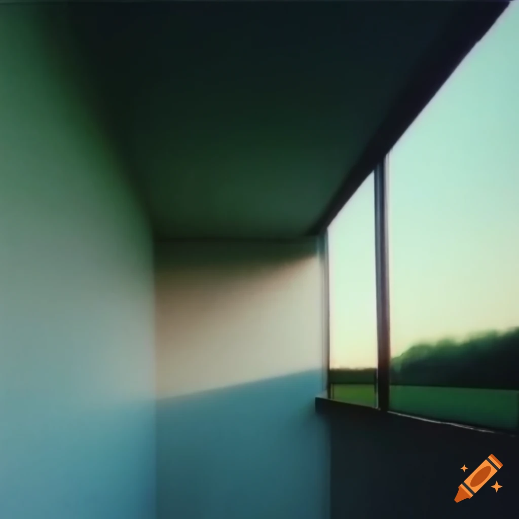 Surreal photography of a sunset through frameless windows