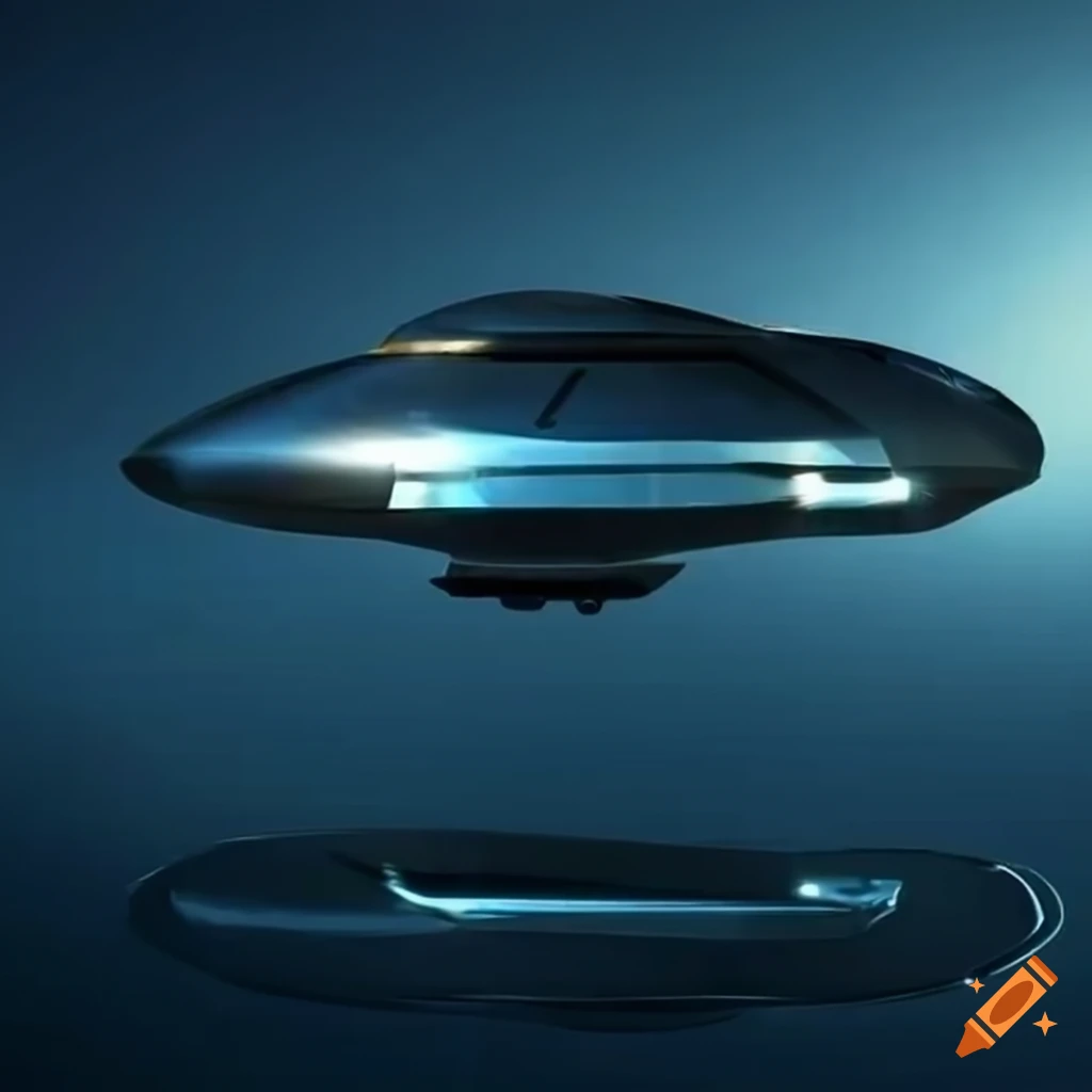 Sleek spaceship flying over planet earth on Craiyon