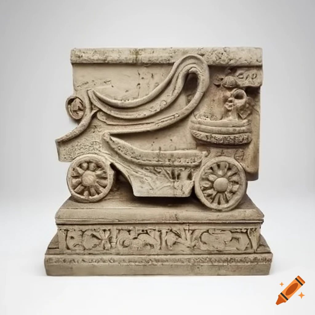 Greek stone relief of a carriage