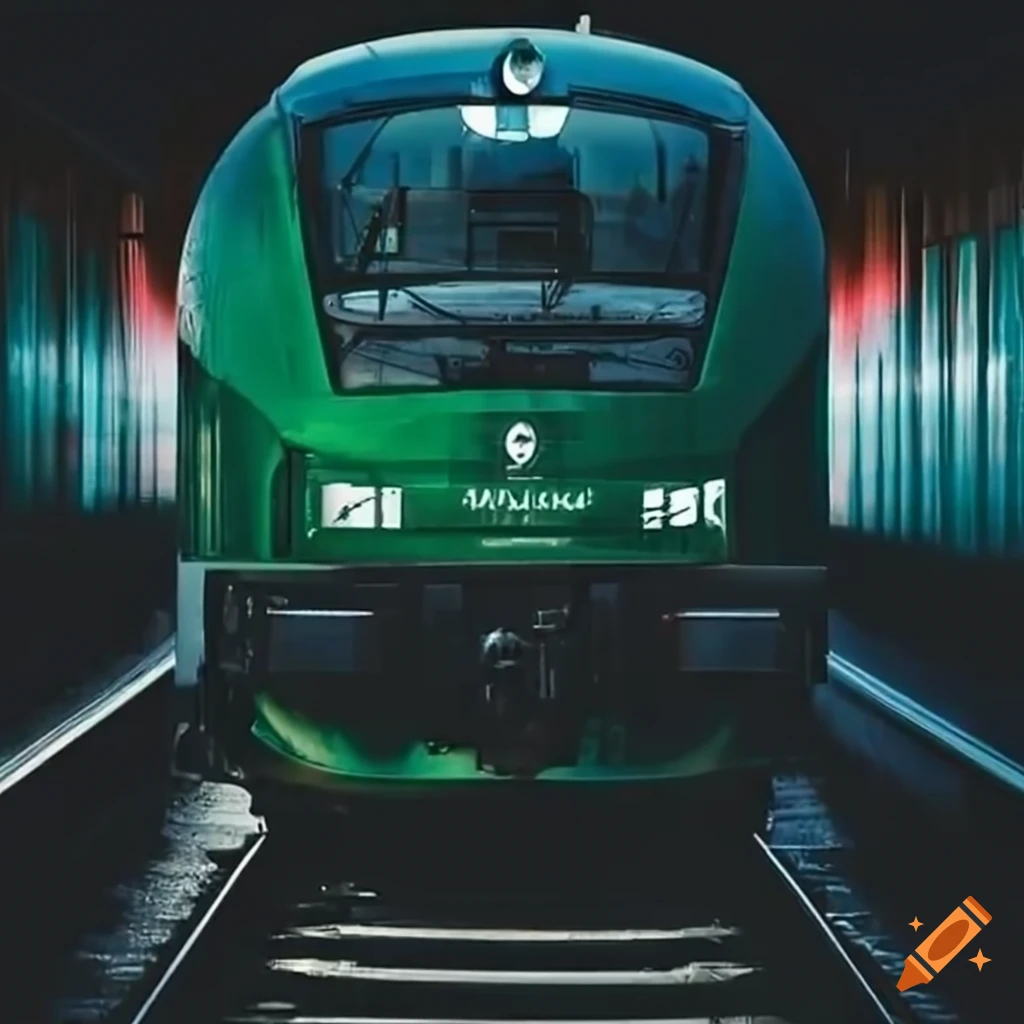 Modern dark green locomotive similar to siemens vectron on Craiyon