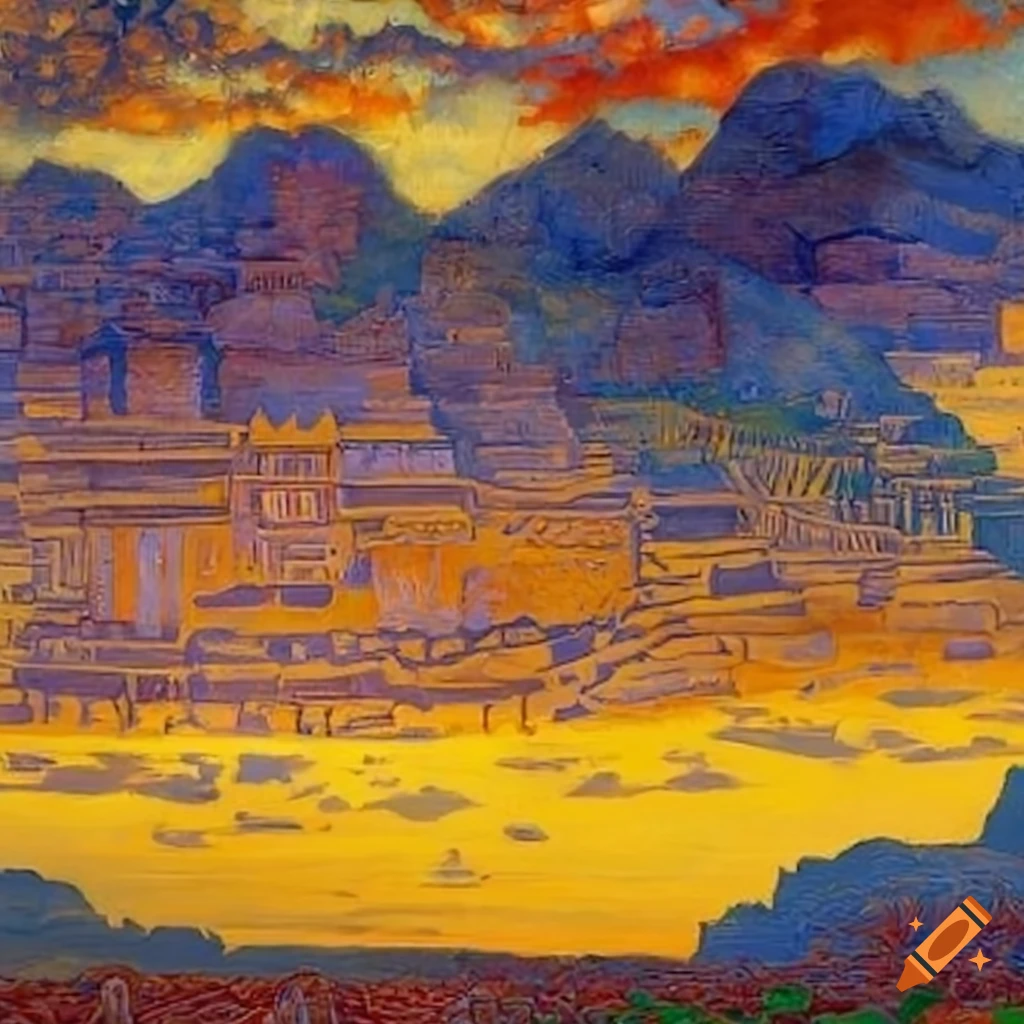 Aztec village in mexican mountains with a mix of aztec and romanticism ...