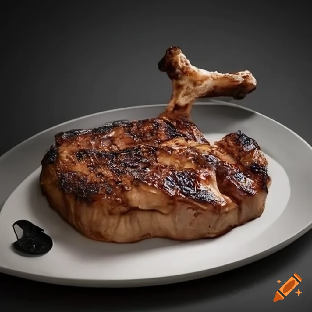 Delicious flintstone steak with bone on Craiyon