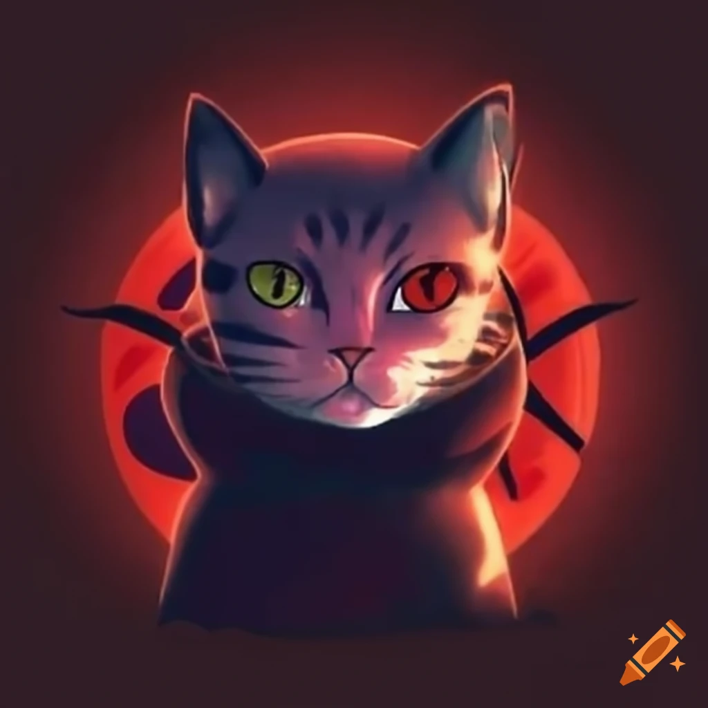Cat with Uchiha Madara's Rinnegan and Sharingan eyes on Craiyon