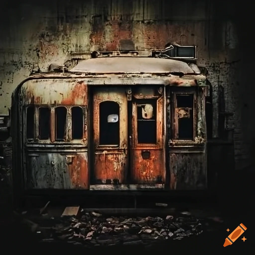 Train leaving a breath trail with a blade runner style atmosphere on ...