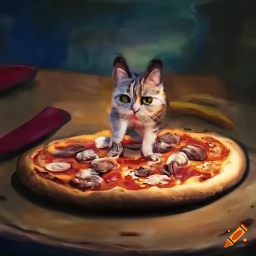 Ghost cow at a pizza party on Craiyon