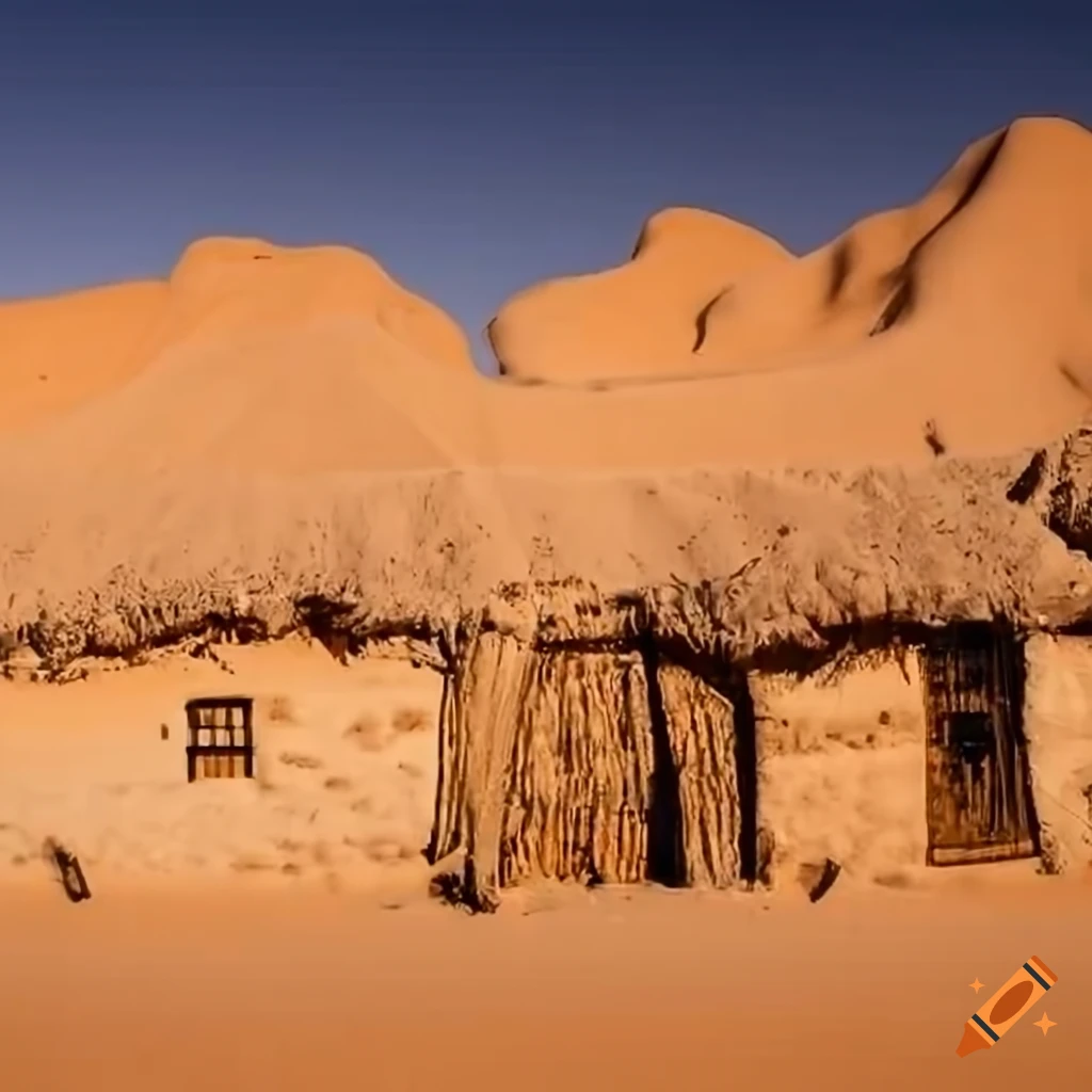 Traditional Emirati desert homes on Craiyon