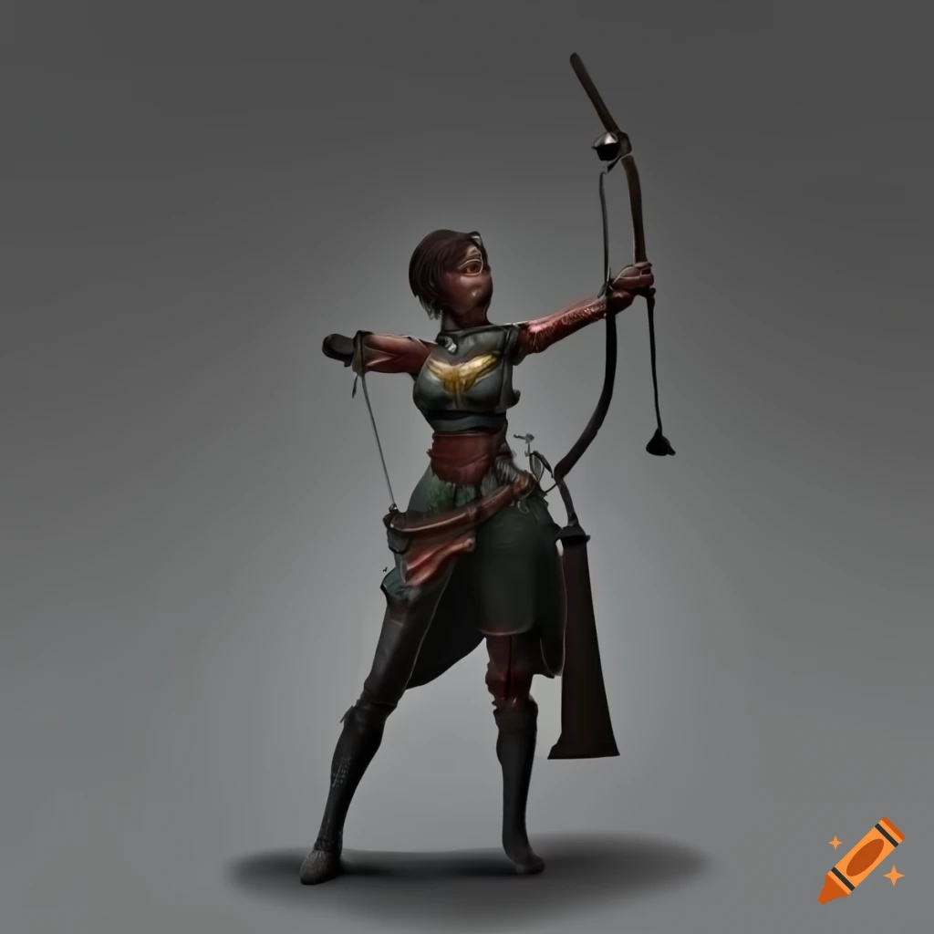 Photo of a skilled female archer on Craiyon