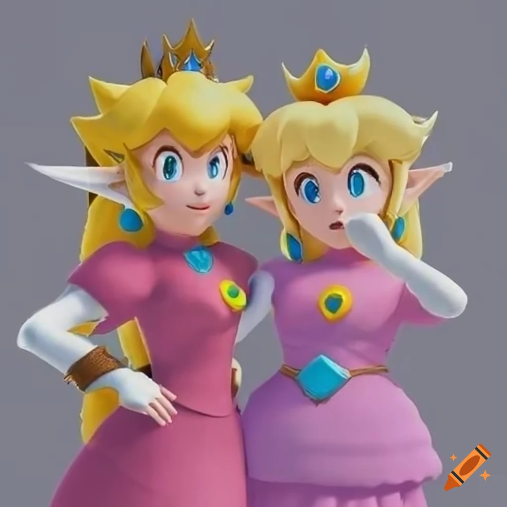 Princess peach and link swap costumes on Craiyon
