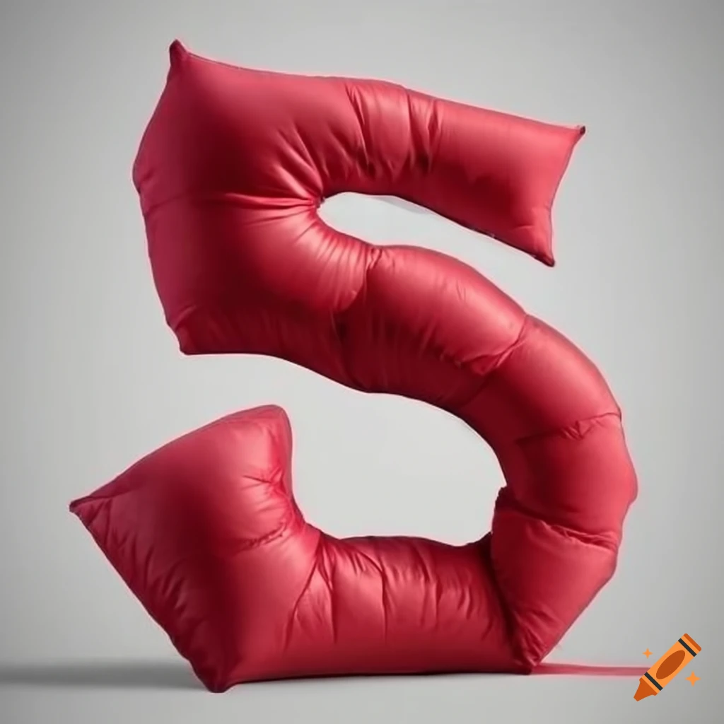 Red down padded letter z pillow
