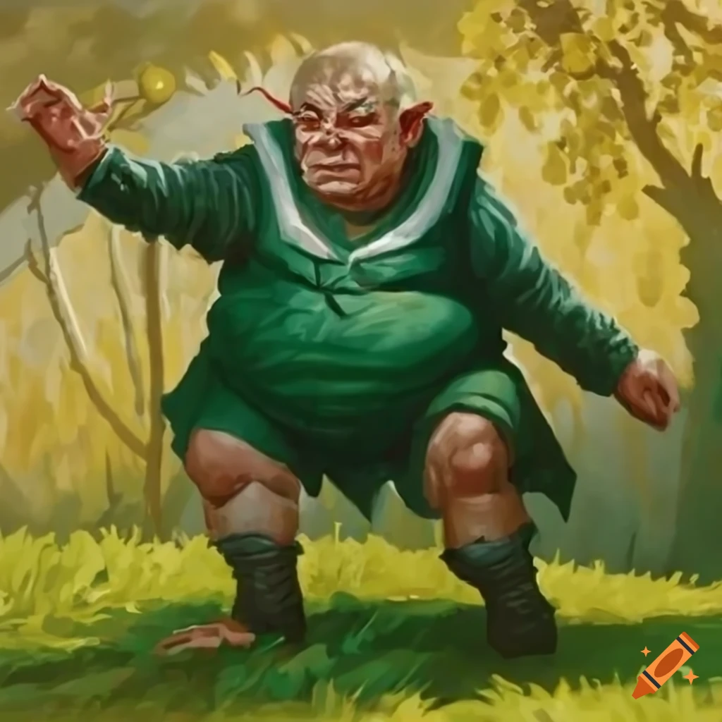 Character design of a fat elderly halfling in magic the gathering on ...