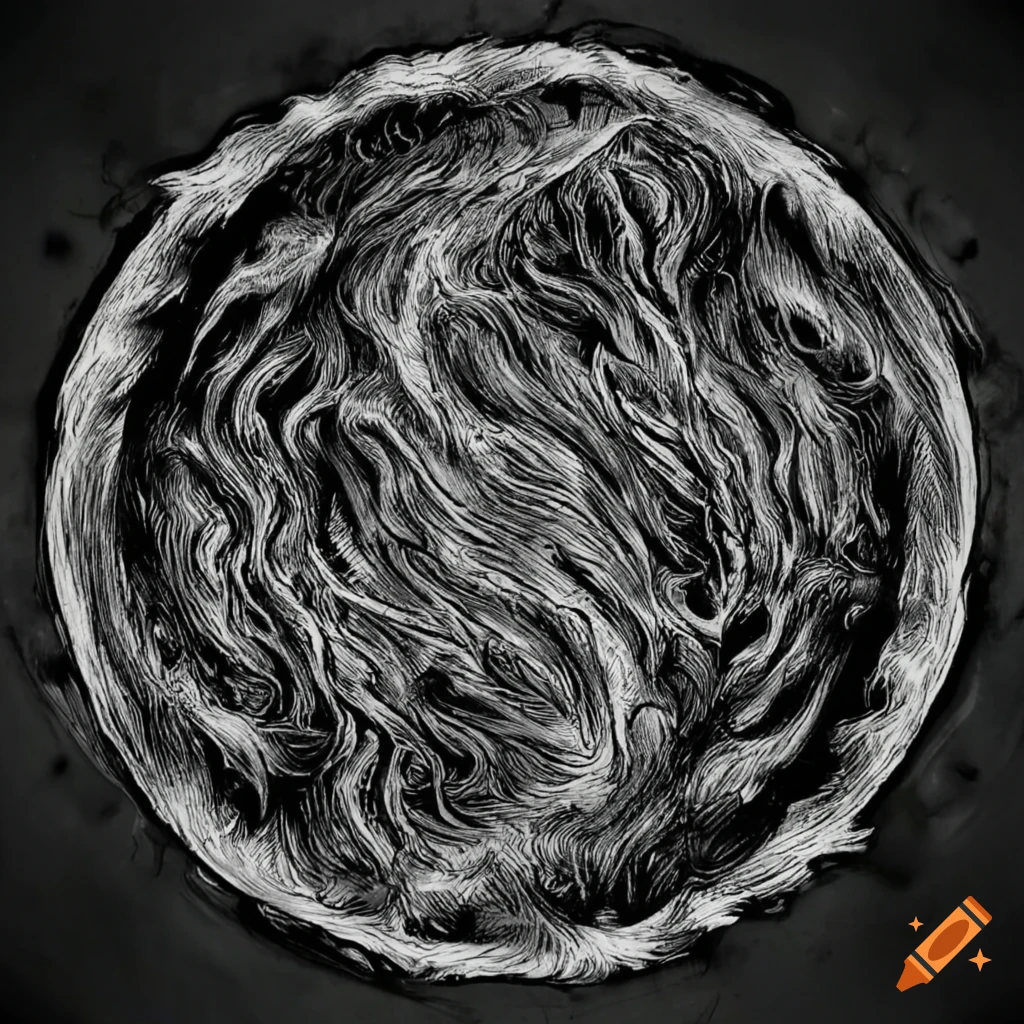 Japanese fire drawing in black and white on Craiyon