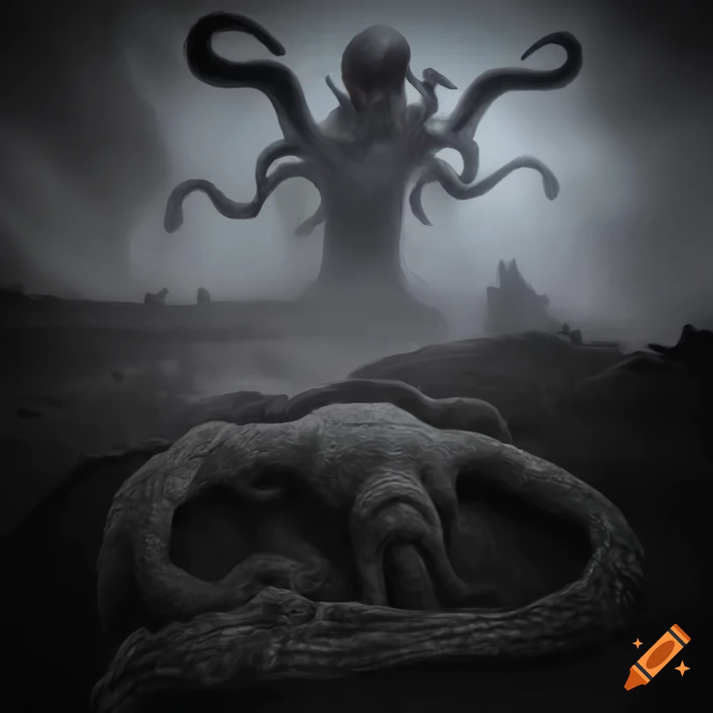 Artwork of cthulhu in slumber on Craiyon