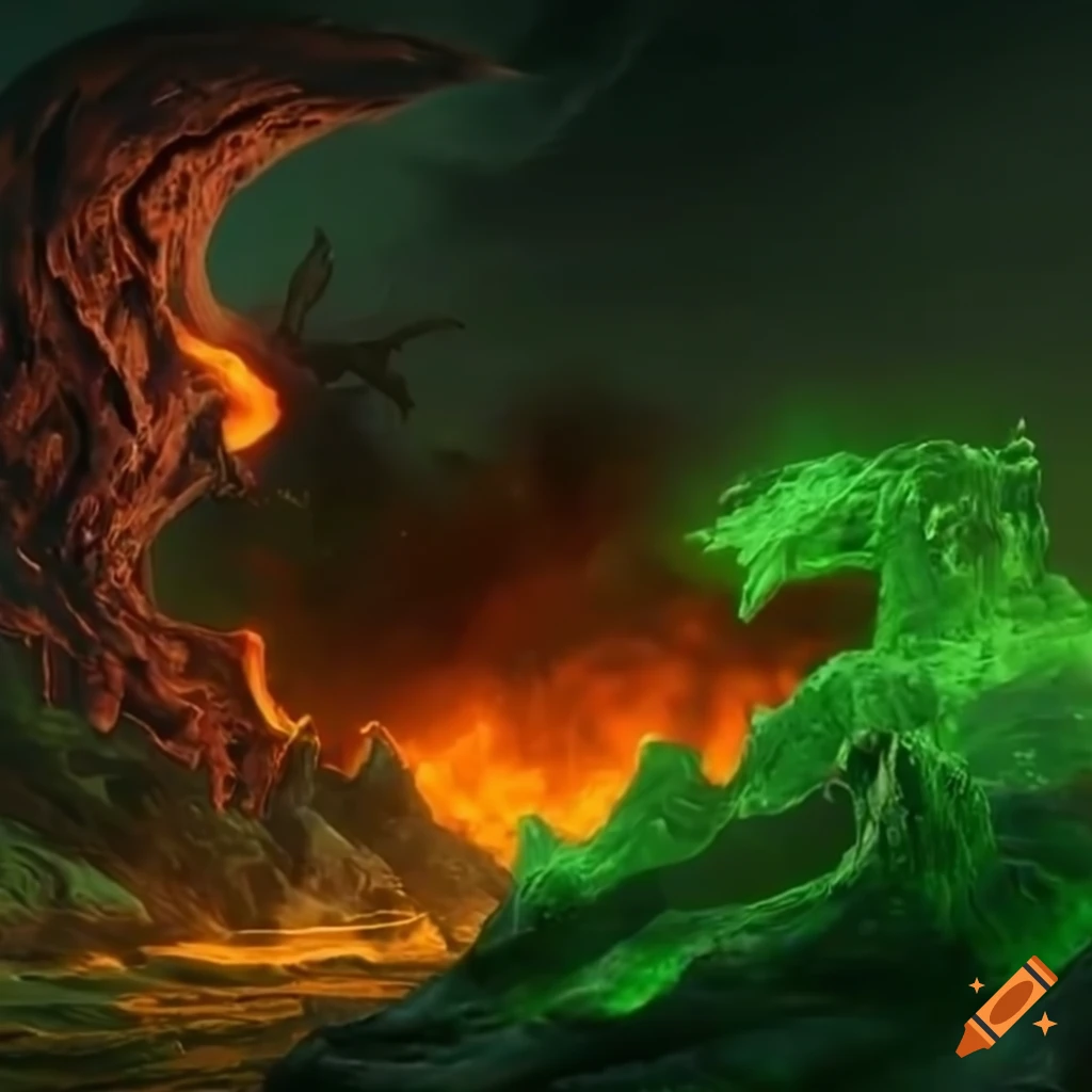 Apocalyptic landscape resembling Argus from World of Warcraft on Craiyon