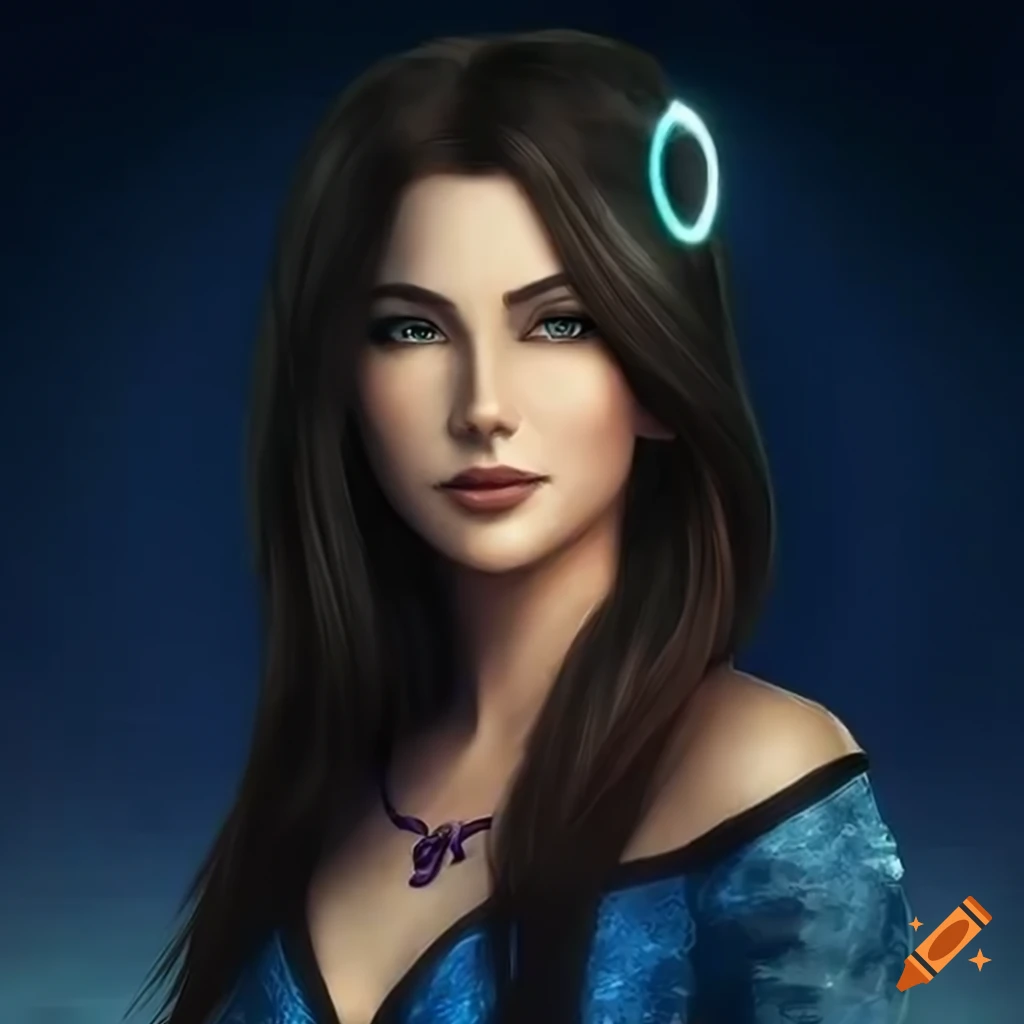 Illustrated portrait of a beautiful woman in casual clothes