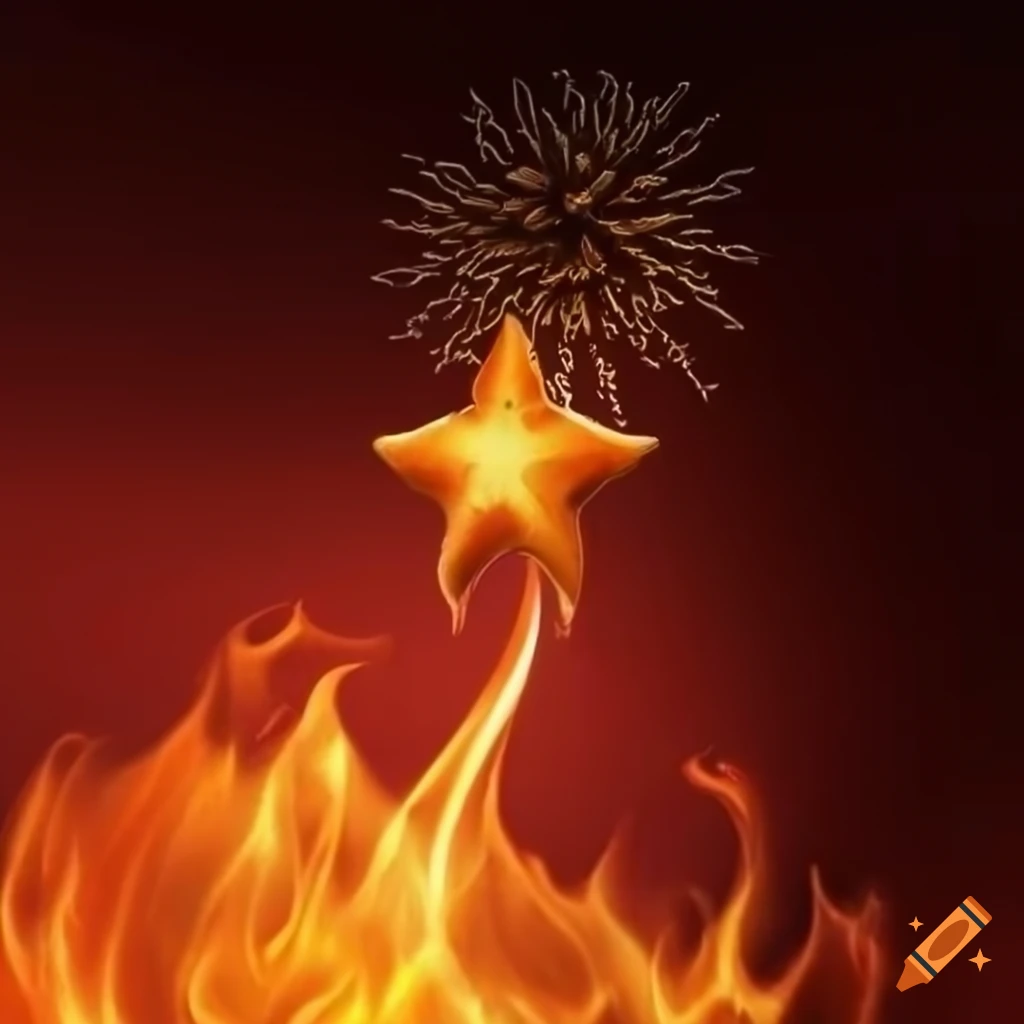 Image of a fire star on Craiyon