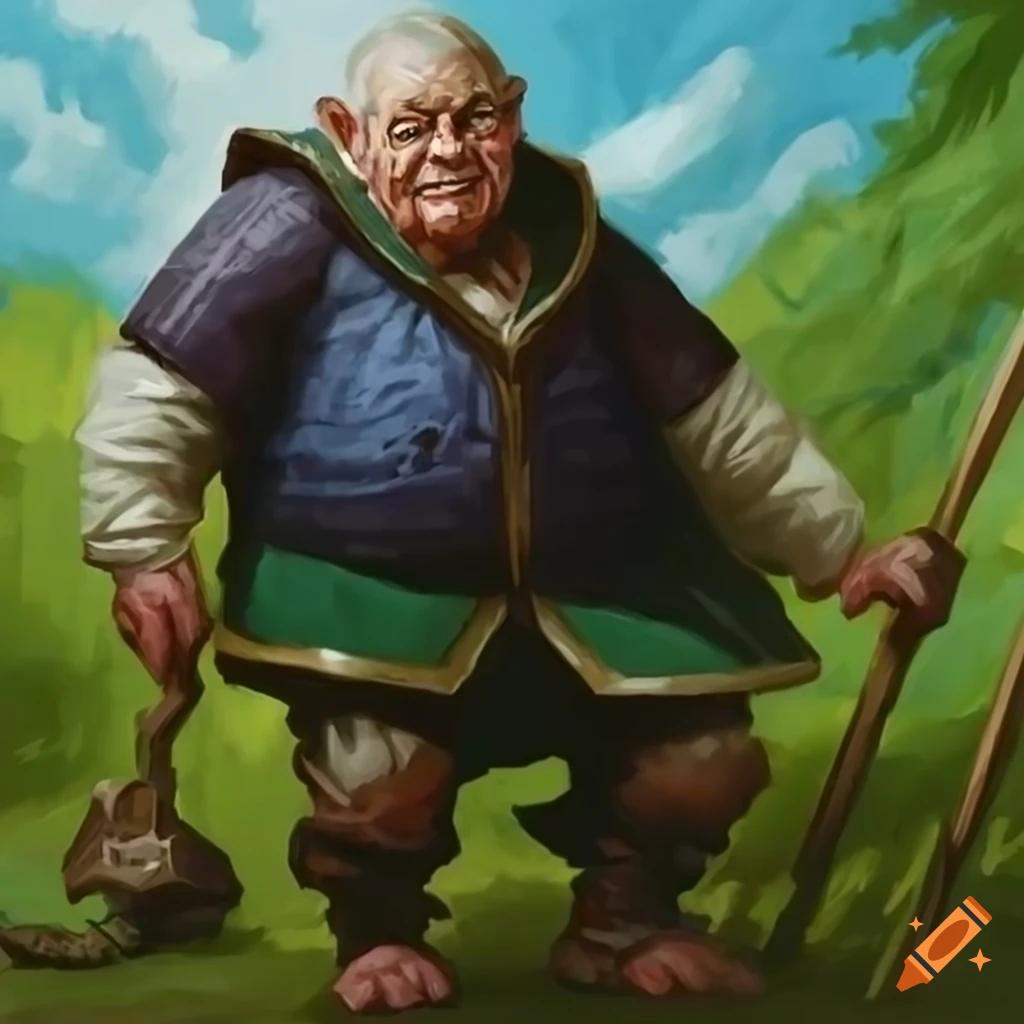 Character design of a fat elderly halfling in magic the gathering on ...