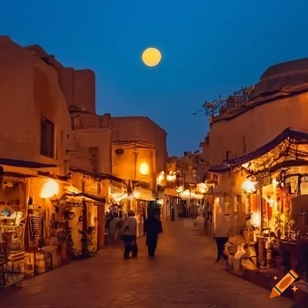 Sunset in a luxurious Middle Eastern city on Craiyon