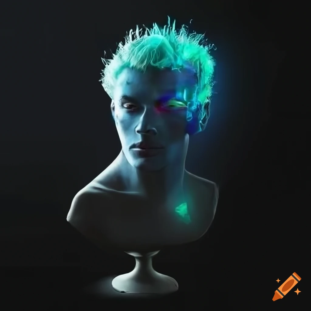 Portrait of a man with a crystallized effect