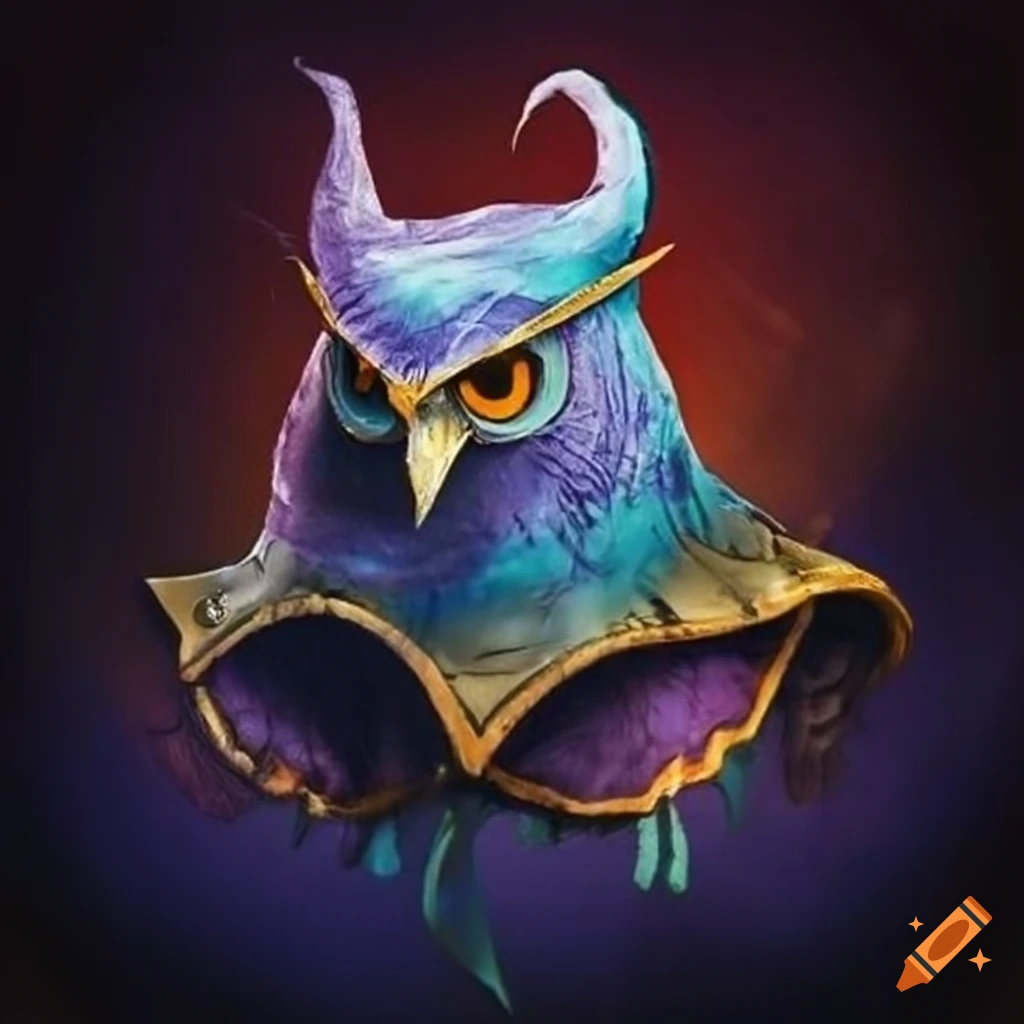 Owl with a magician hat