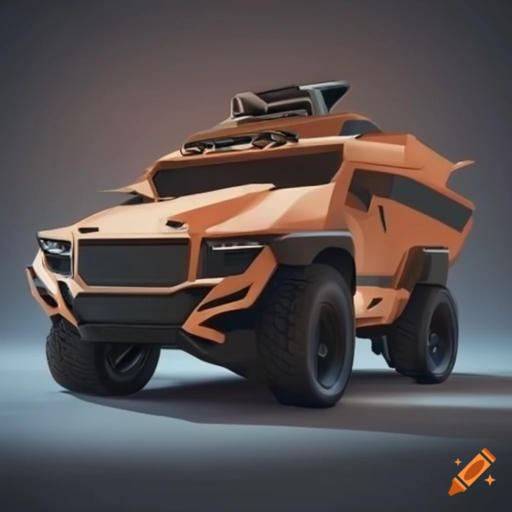 Industrial design SUV with saber-toothed tiger elements on Craiyon