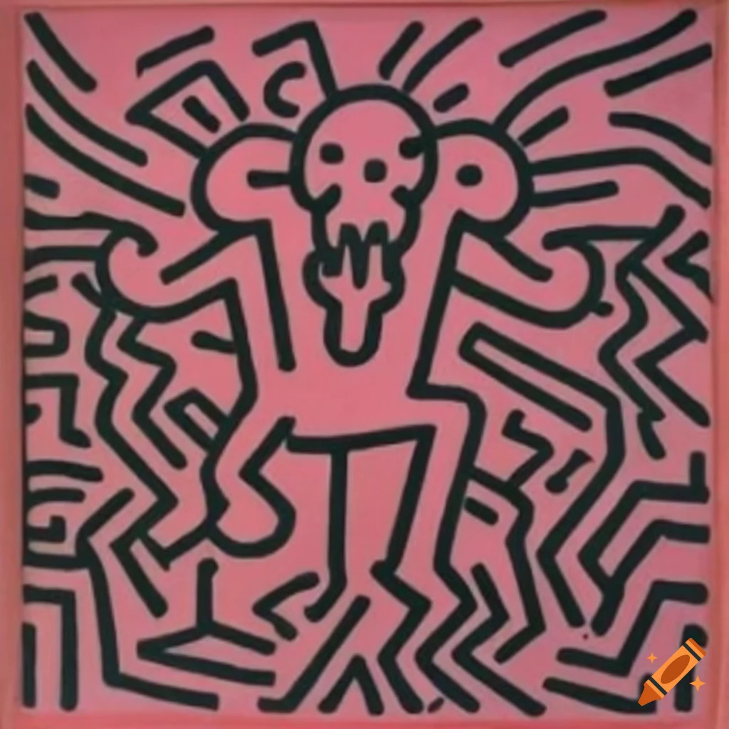 Vibrant keith haring-inspired artwork depicting complexity management ...