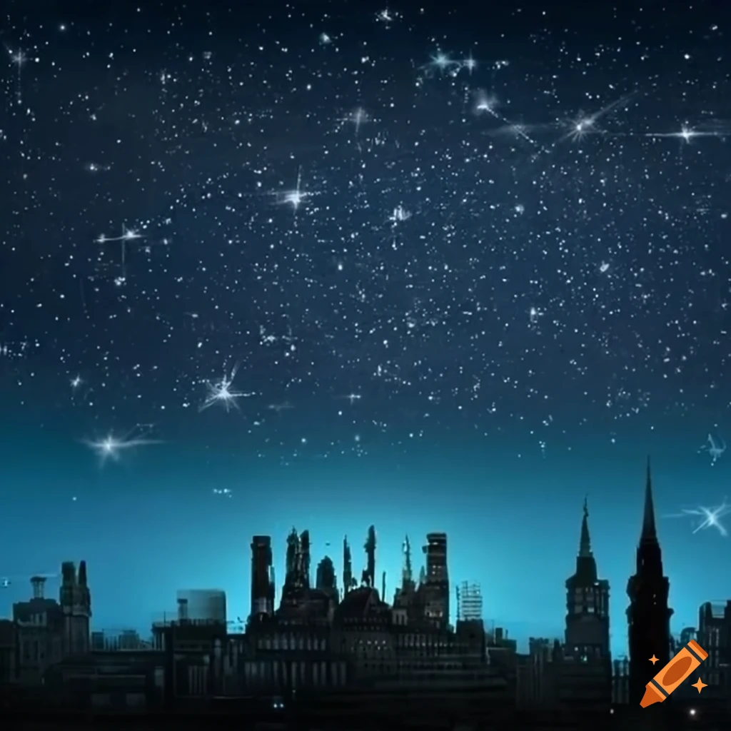 Stunning starscape with a black skyline on Craiyon