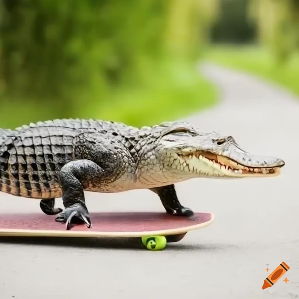 Alligator surfing on Craiyon