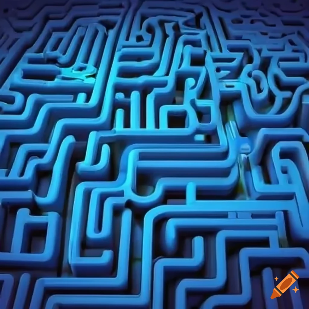 Digital transformation maze on Craiyon