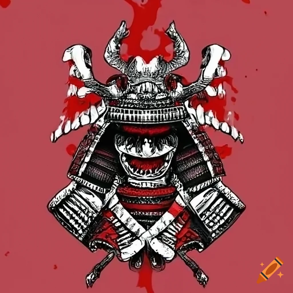 Artistic image of a black and red samurai on Craiyon