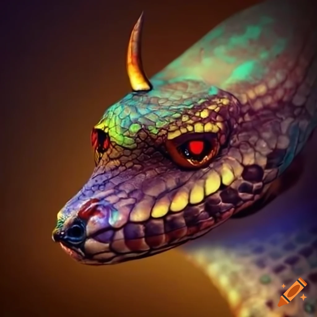 Blue furry creature with snake head and sharp spines on Craiyon