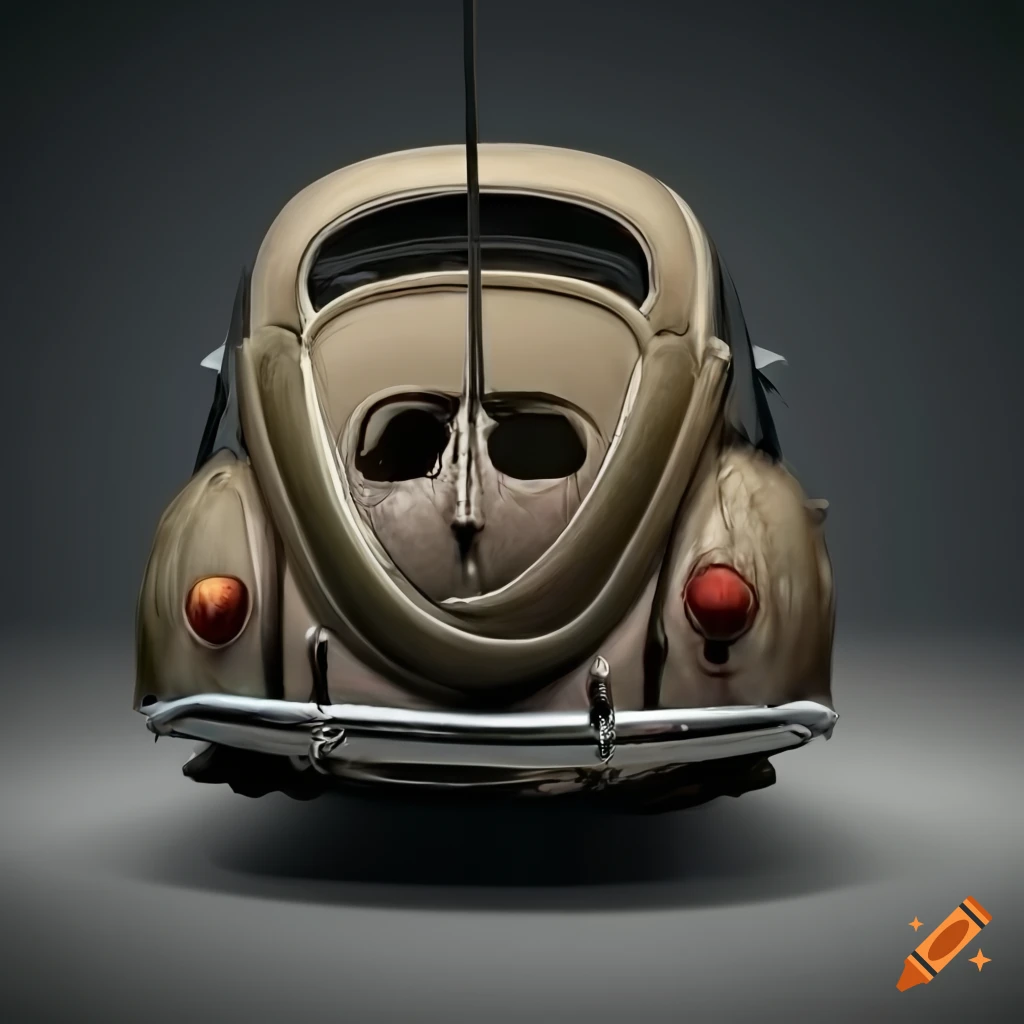 Artistic car sculpture made of bones on Craiyon
