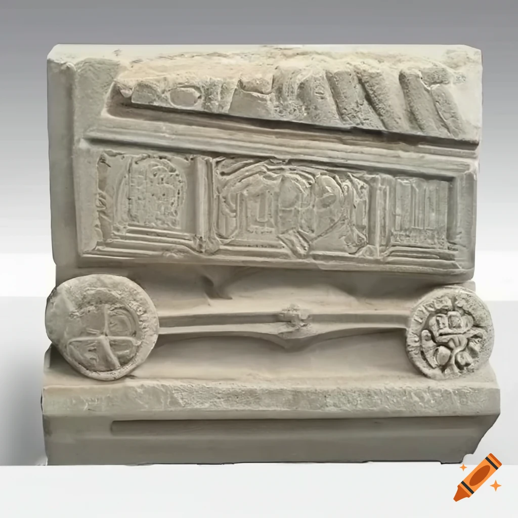 Stone relief of a roman carriage