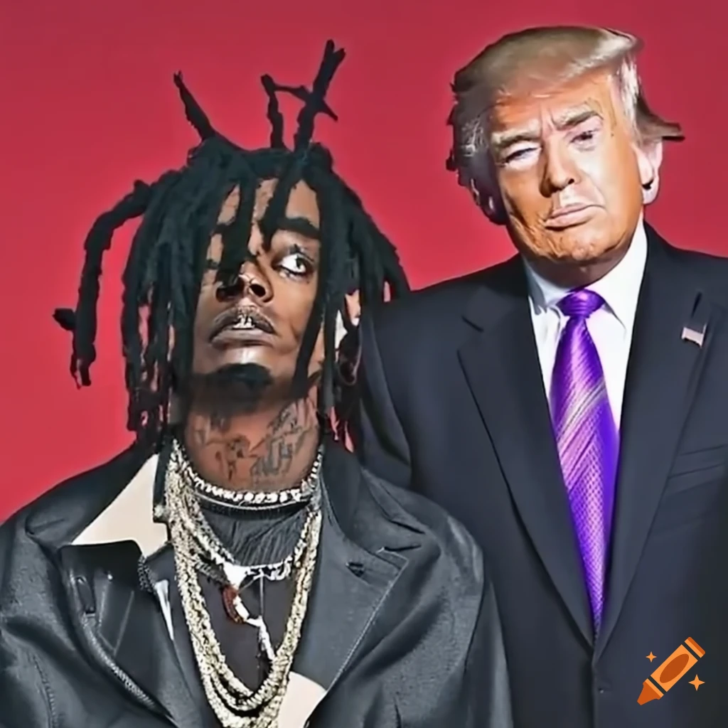 Donald trump and playboi carti taking a selfie on Craiyon