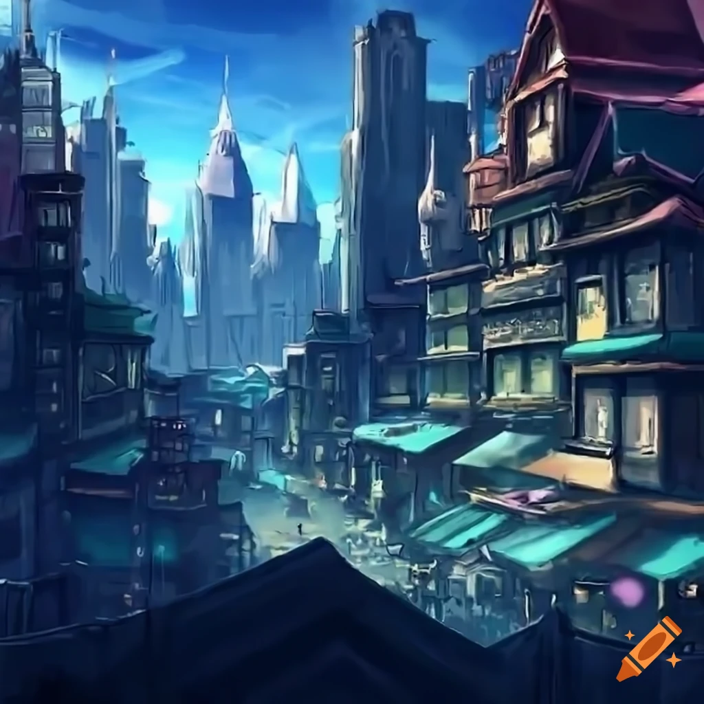 Cartoon beautiful fantasy city on Craiyon