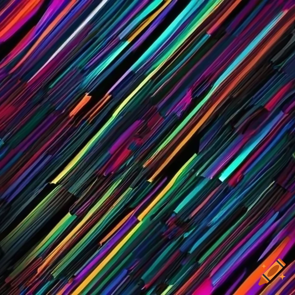 Vibrant color pattern with black straight lines