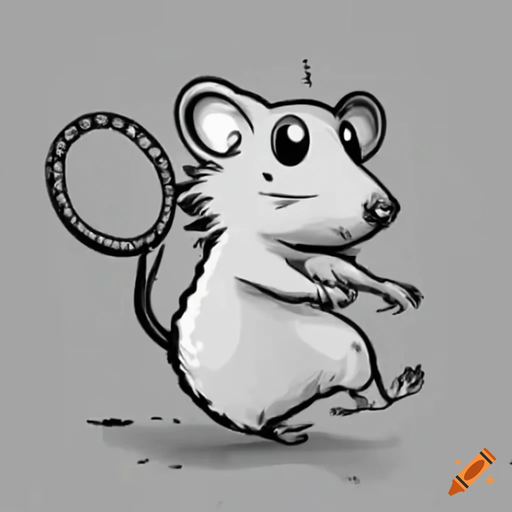 Cute mouse running on the floor