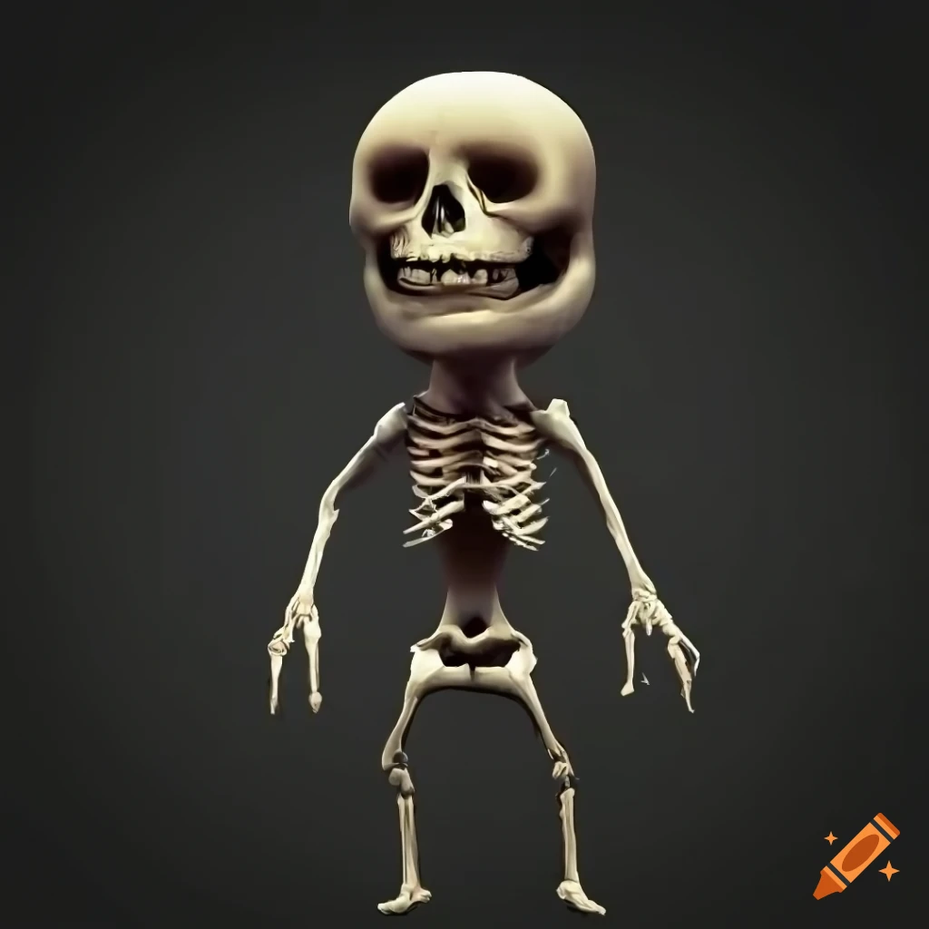 2D skeleton character for game design on Craiyon