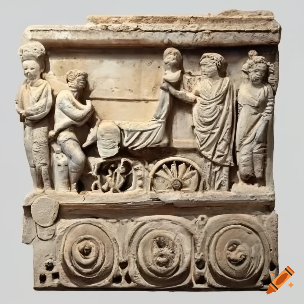 Roman stone relief of a carriage