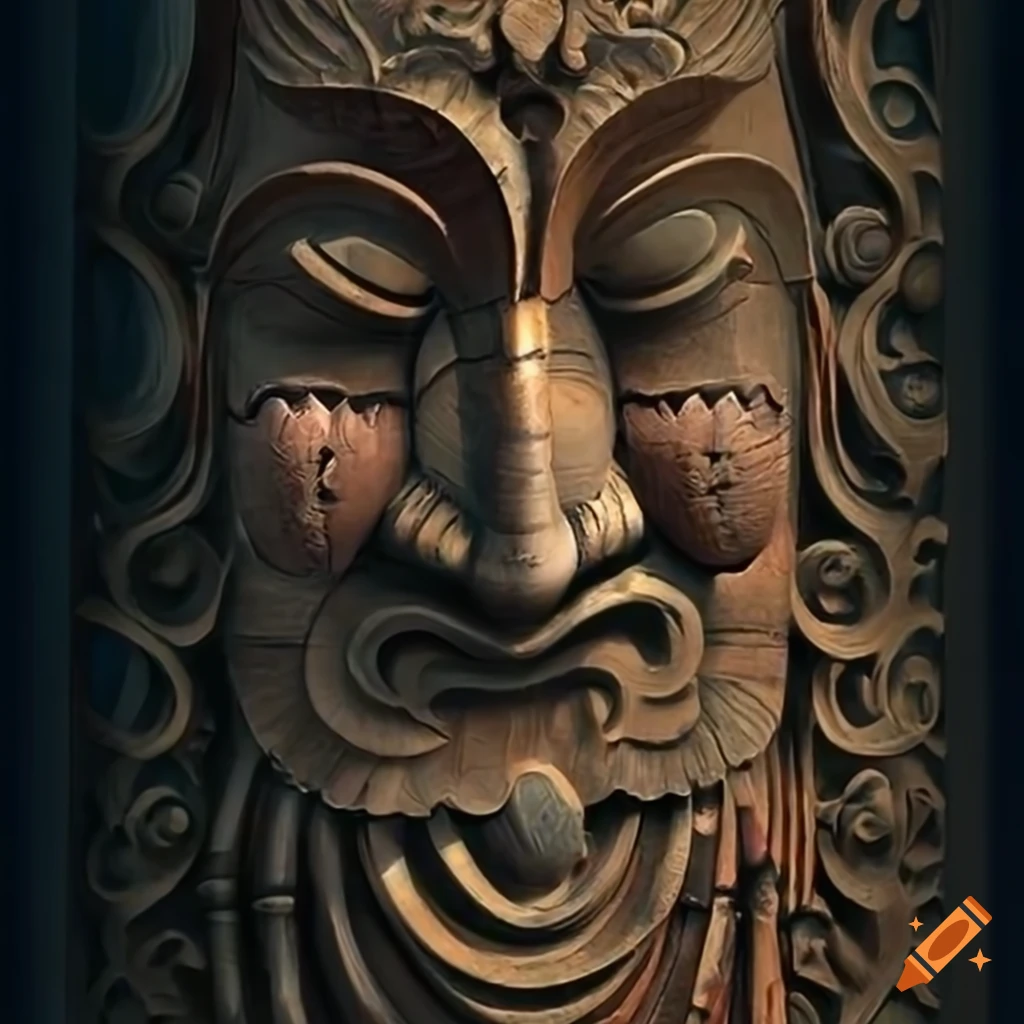 Detailed architectural carving in norwegian style on Craiyon