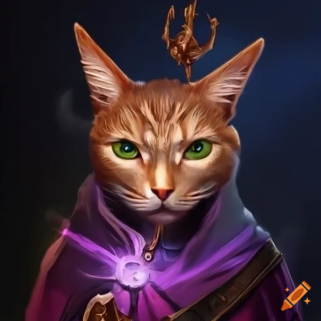 Anthropomorphic cat priest eating sand on Craiyon