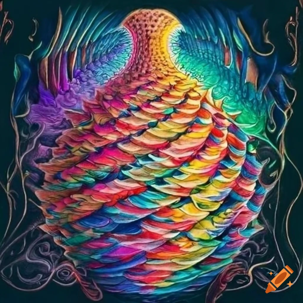 Detailed colored pencil drawing of an alchemist on Craiyon